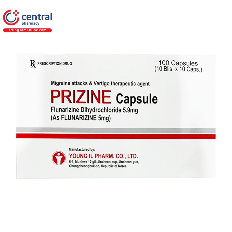 Thuốc Prizine capsule điều trị chóng mặt và dự phòng đau nửa đầu