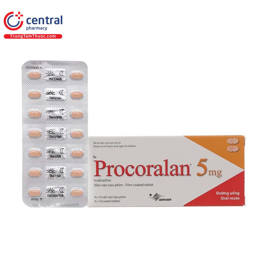 Thuốc Procoralan 5mg hỗ trợ điều trị đau thắt ngực ổn định