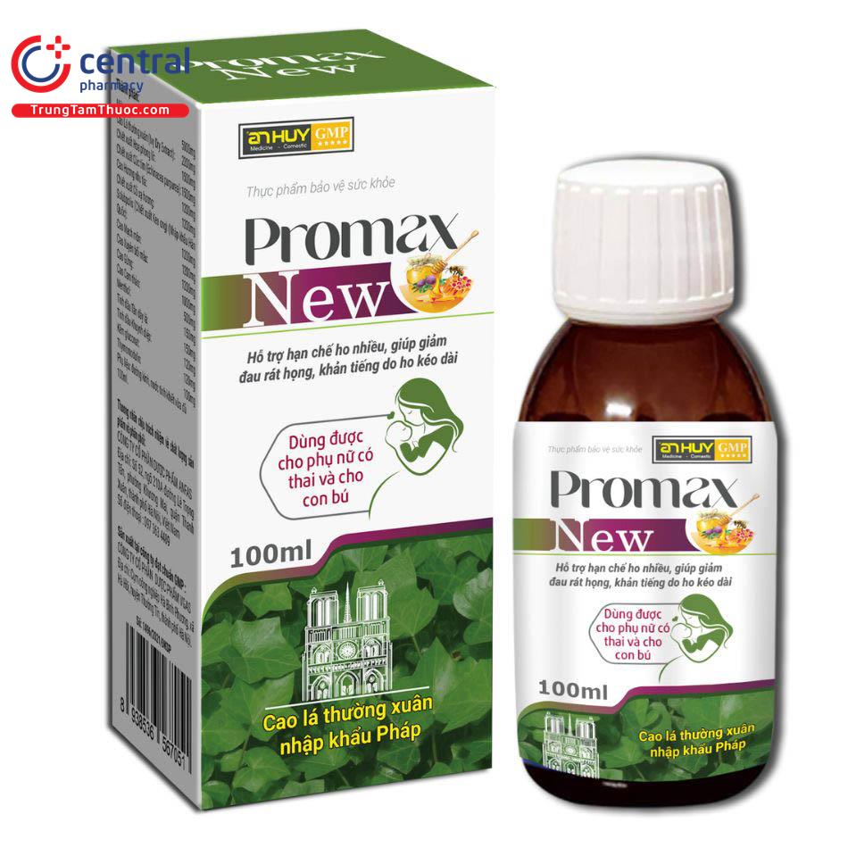Siro ho Promax New hỗ trợ giảm hắt hơi, sổ mũi, ho do viêm họng