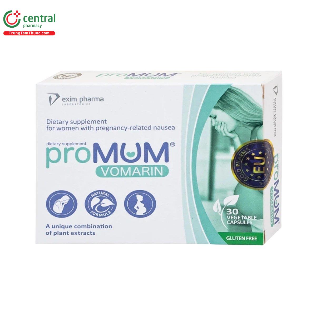 ProMUM Vomarin hỗ trợ giảm buồn nôn, nôn ở mẹ bầu và tăng tiết sữa