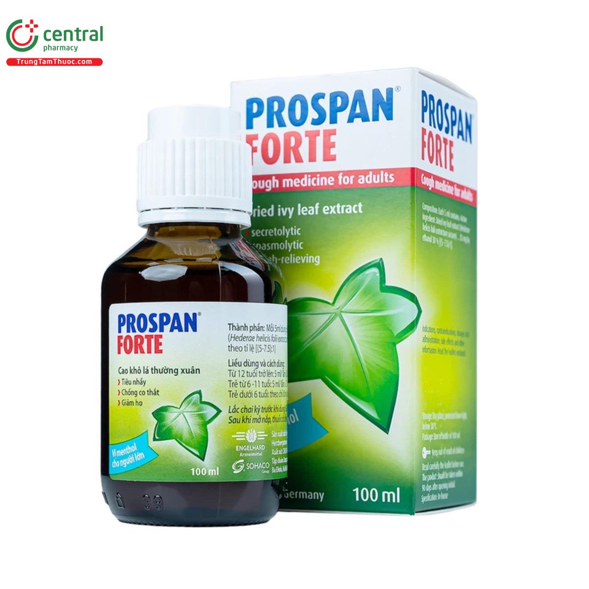 Siro Prospan Forte 100ml: Thuốc ho thảo dược giảm viêm phế quản