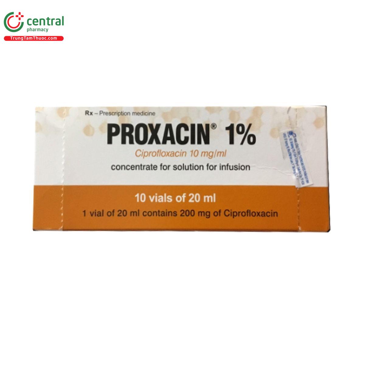 Thuốc Proxacin 1% chứa ciprofloxacin, điều trị các nhiễm khuẩn nặng