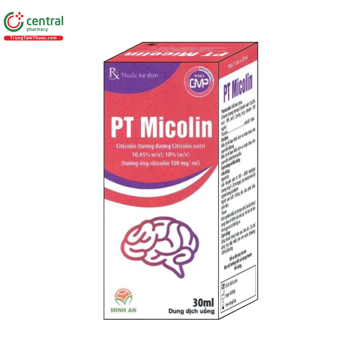 Thuốc PT Micolin 100mg/ml - Điều trị rối loạn thần kinh và nhận thức