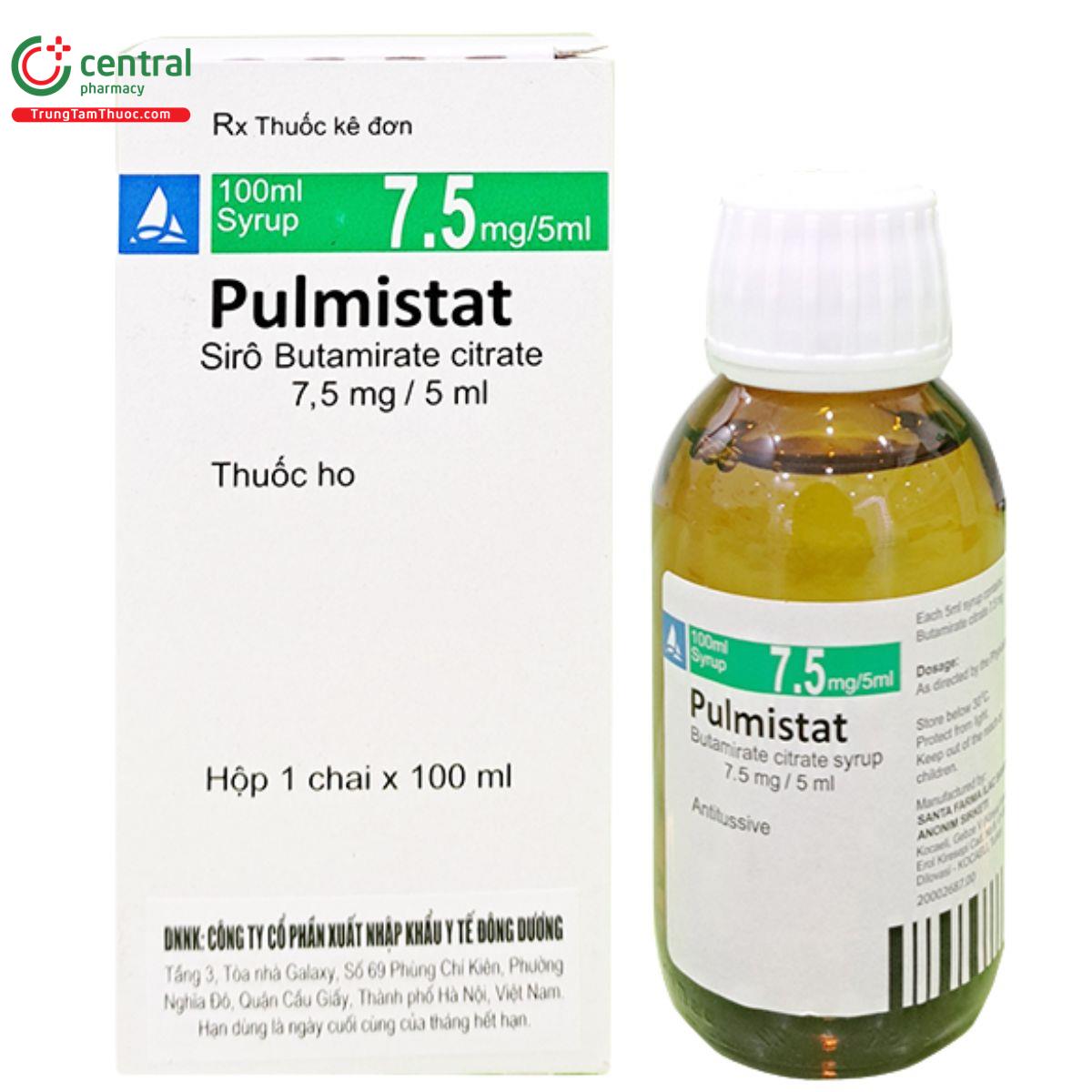 Thuốc Pulmistat 7.5mg/5ml - Giúp giảm ho do các nguyên nhân khác nhau