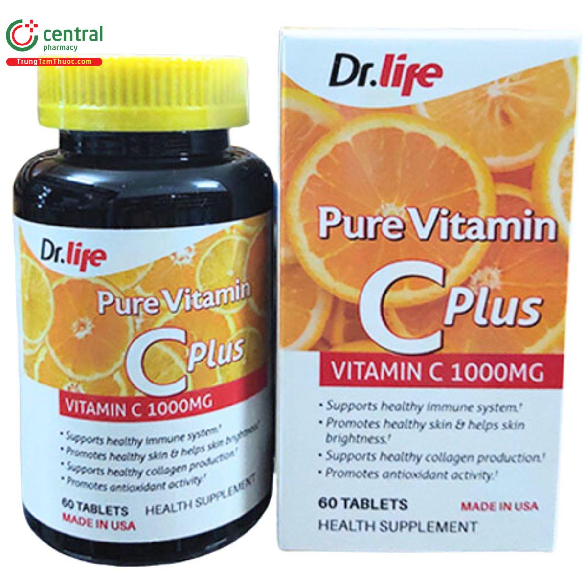 Thuốc Pure Vitamin C Plus 1000mg Chống oxy hóa da, giúp da trắng sáng