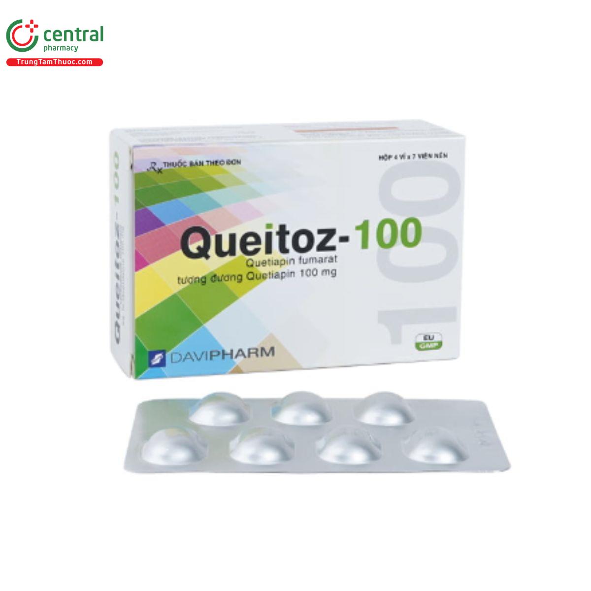 Thuốc Queitoz-100 Davipharm - thuốc điều trị tâm thần phân liệt