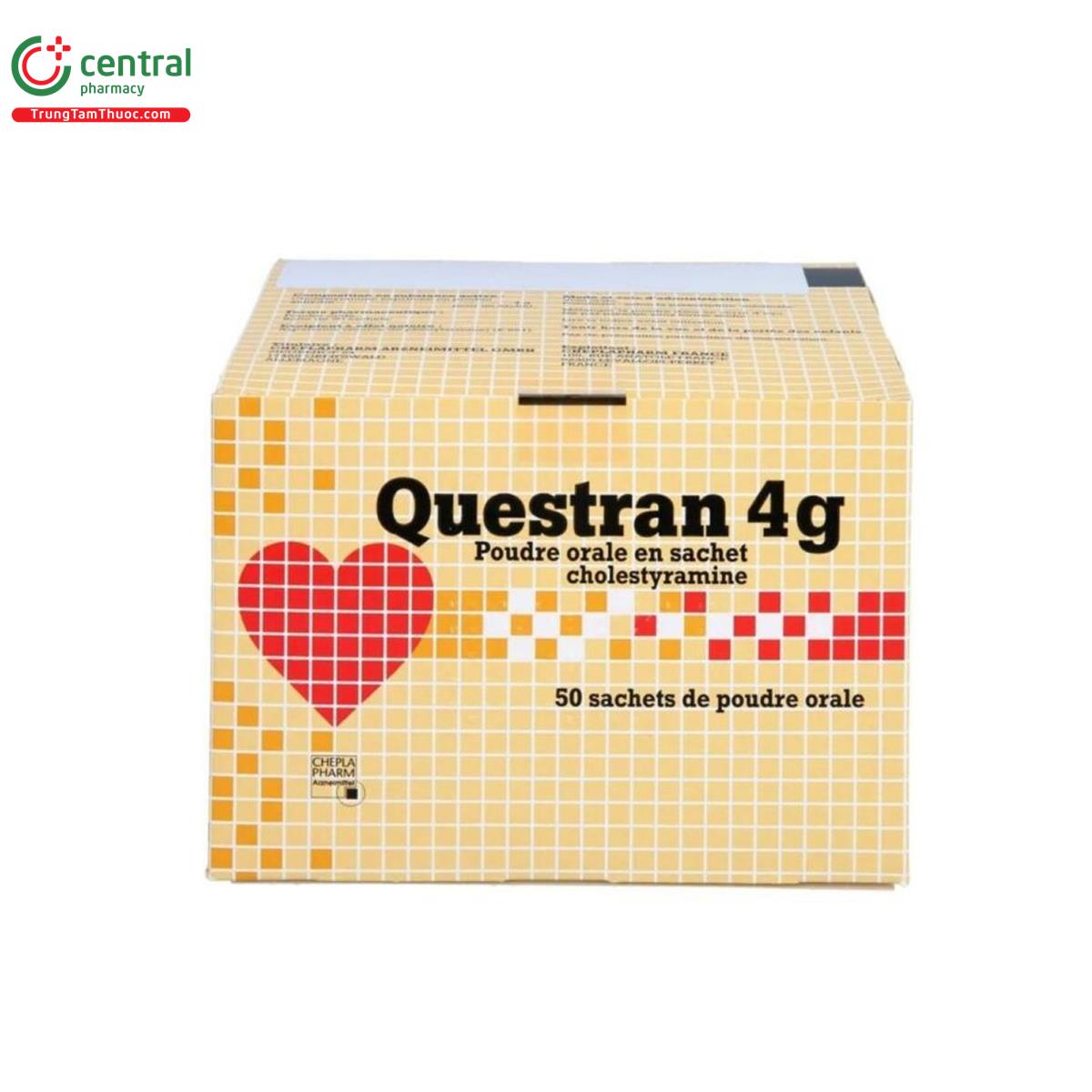 Thuốc Questran 4g - Giảm cholesterol trong máu, giảm ngứa do tắc mật