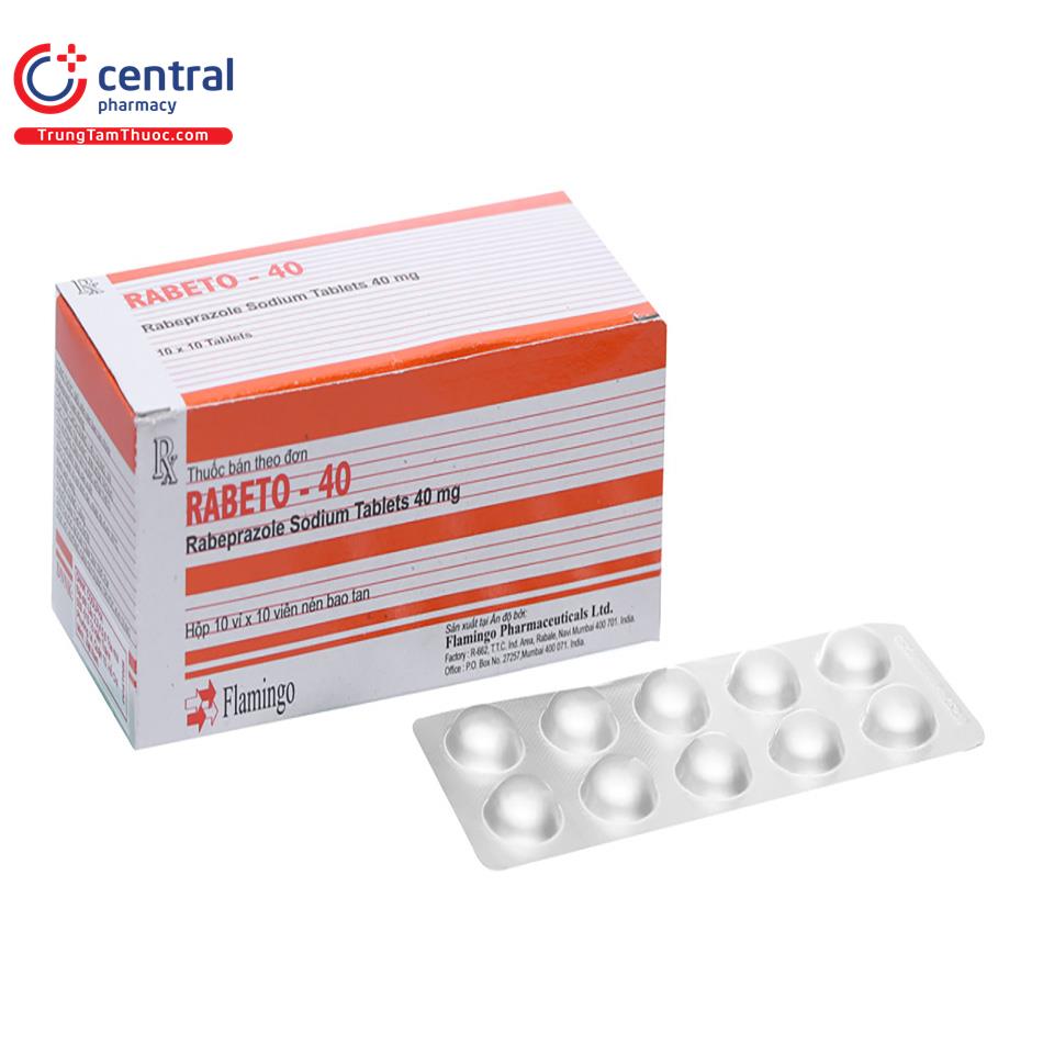 Thuốc Rabeto-40 chứa Rabeprazol điều trị trào ngược dạ dày, thực quản