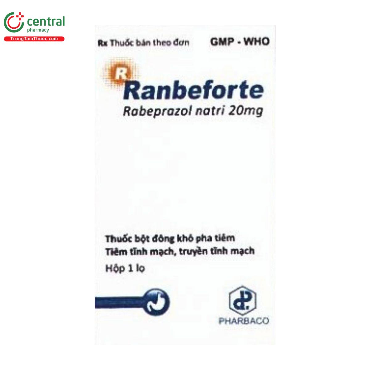 Thuốc Ranbeforte 20mg: Trị loét dạ dày, hội chứng Zollinger-Ellison