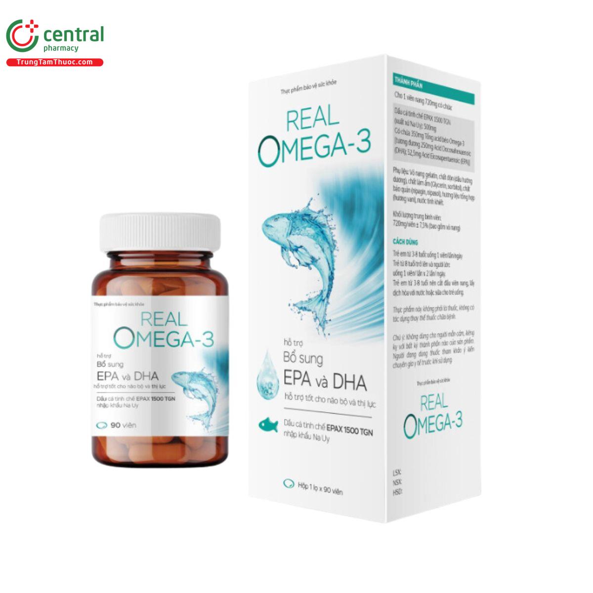 Thuốc Real Omega-3 - Bổ sung DHA và EPA giúp phát triển não bộ, thị lực
