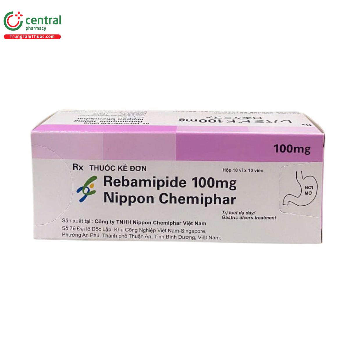 Thuốc Rebamipide 100mg Nippon Chemiphar điều trị viêm loét dạ dày