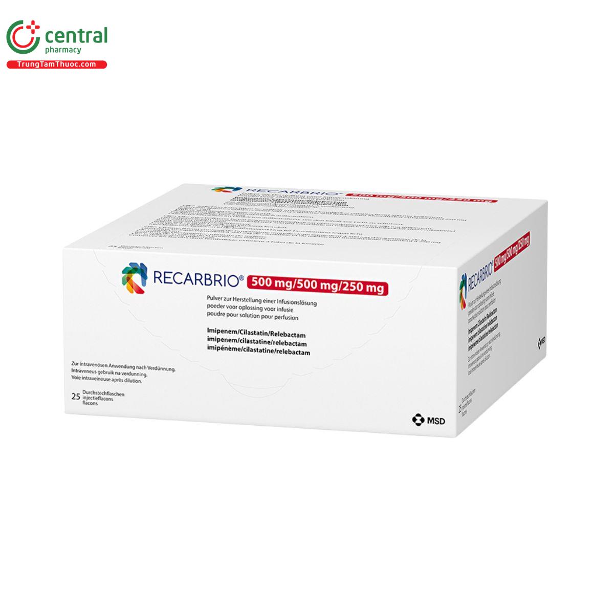 Thuốc Recarbrio 500mg/500mg/250mg điều trị viêm phổi bệnh viện