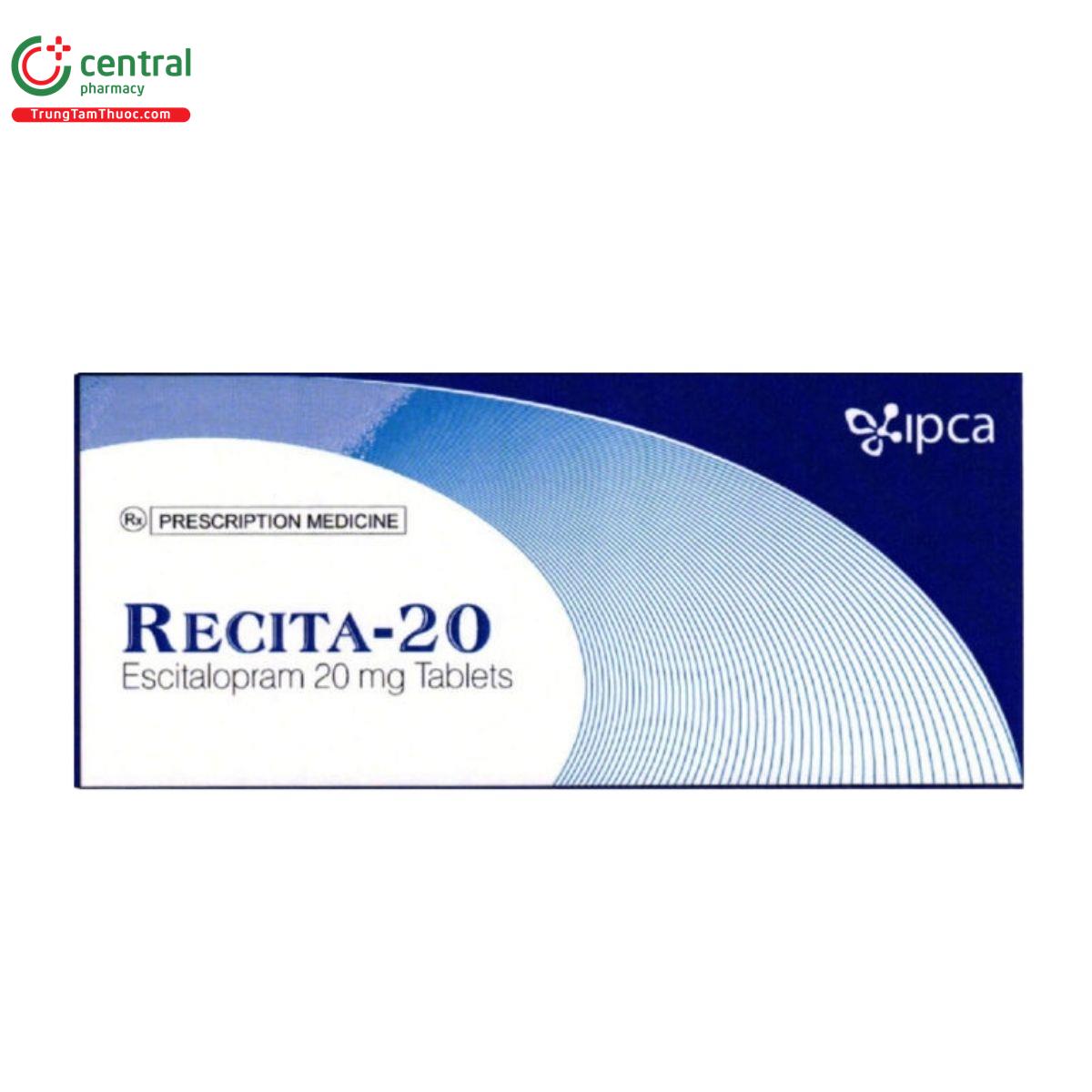 Thuốc Recita-20 (Escitalopram) trị trầm cảm, hoảng loạn, OCD và lo âu