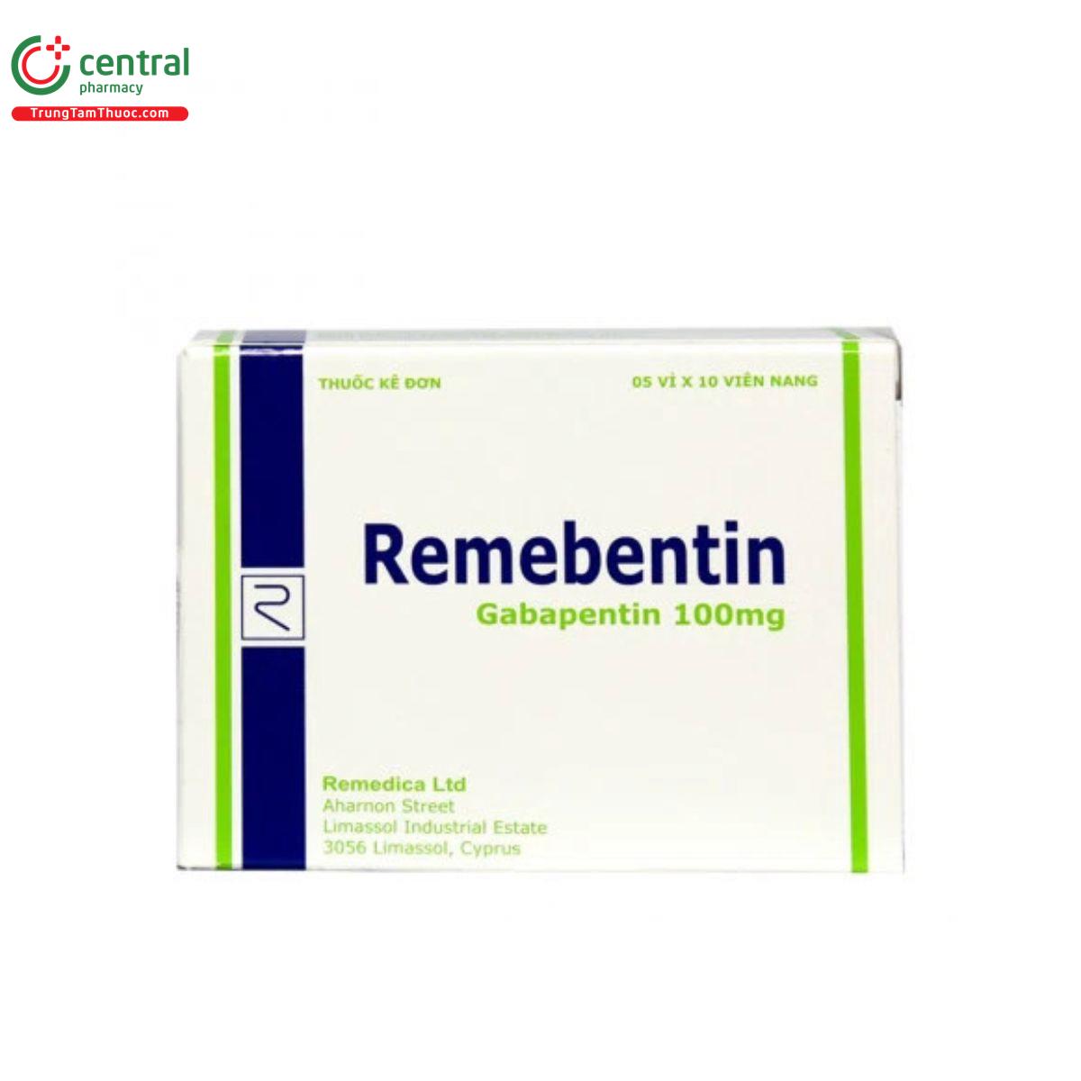 Thuốc Remebentin 100 điều trị bệnh động kinh, đau dây thần kinh