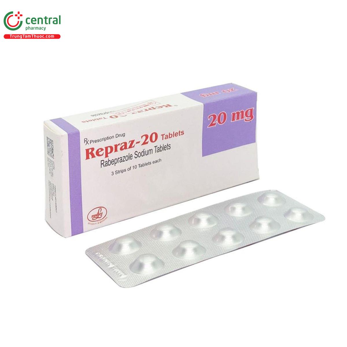 Thuốc Repraz-20 - điều trị viêm loét dạ dày, loét tá tràng cấp tính