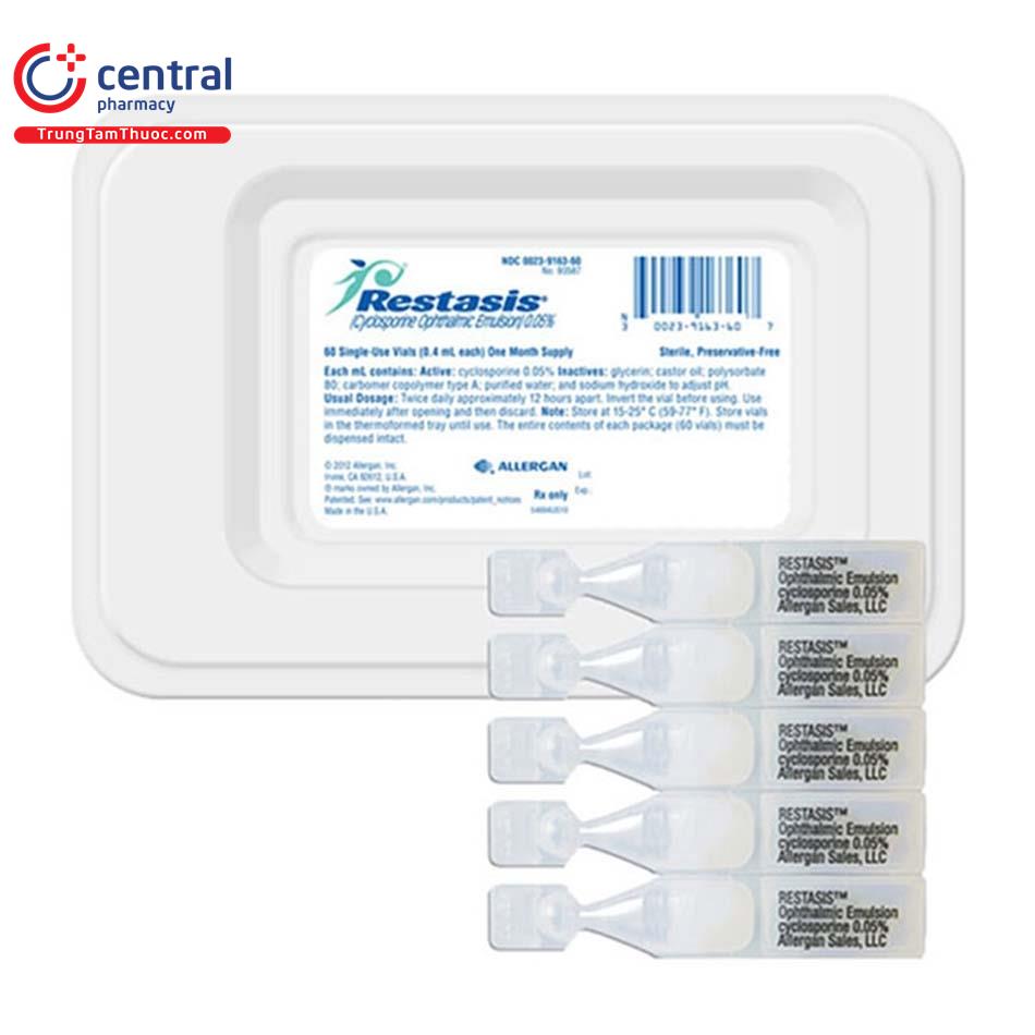 Thuốc Restasis 0.05% giúp tăng cường thị lực, tăng tiết nước mắt