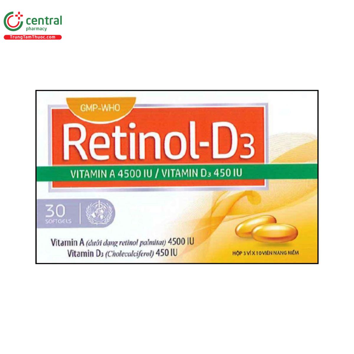 Thuốc Retinol-D3 Hanapharm bổ sung vitamin A, D3 cho trẻ em, người lớn