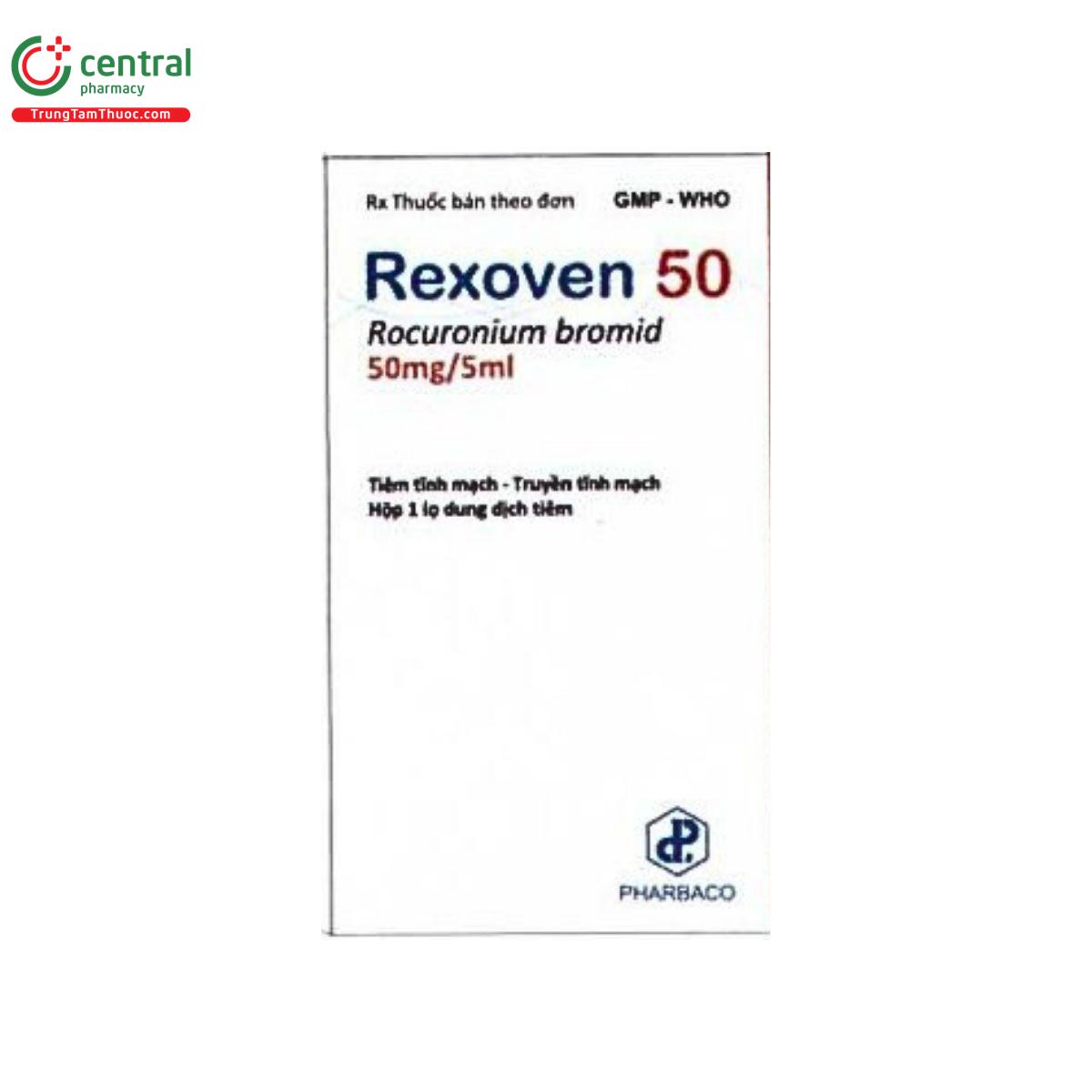 Thuốc Rexoven 50mg: Giãn cơ phẫu thuật, đặt nội khí quản, hỗ trợ thở