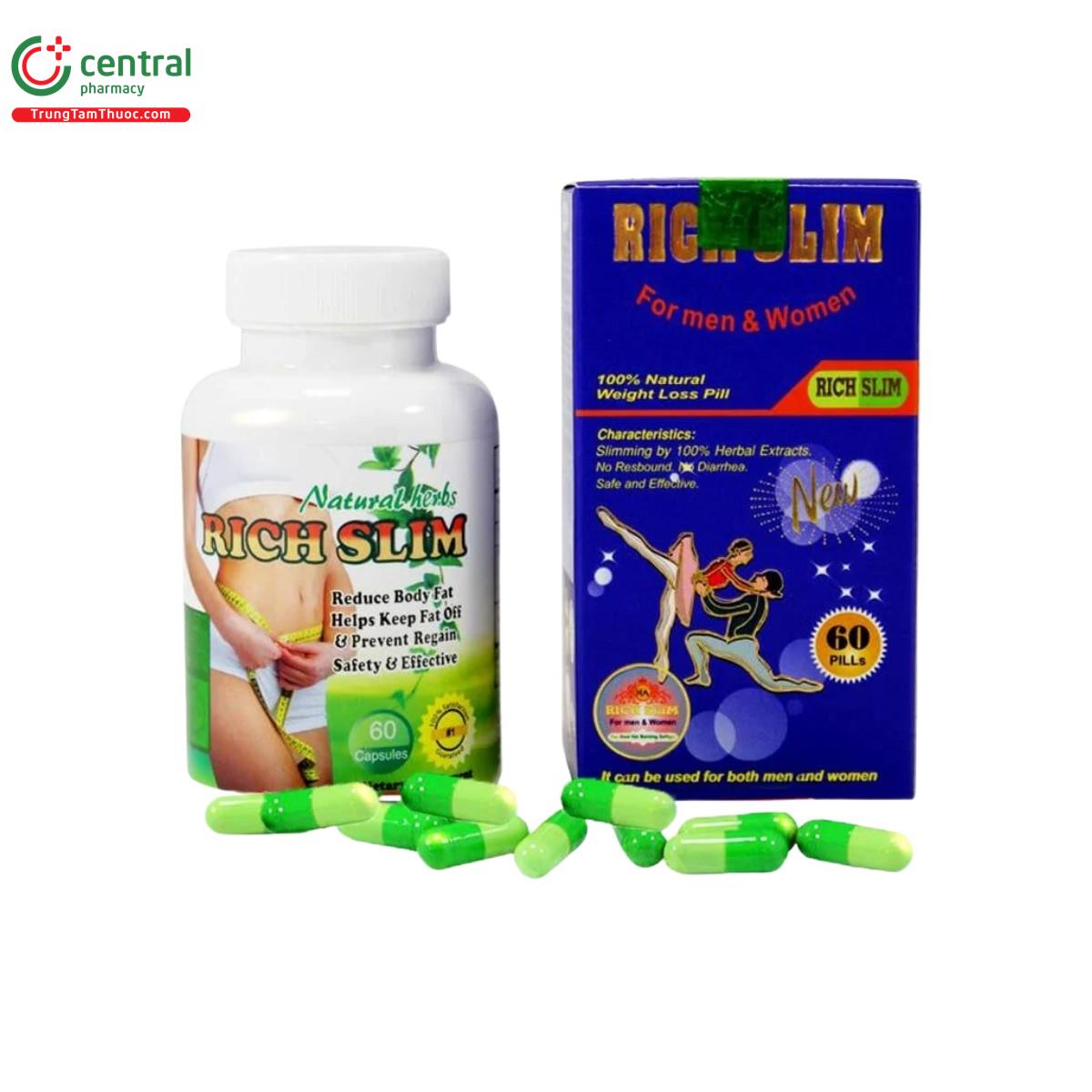 Viên giảm cân Rich Slim giúp giảm cân an toàn kết hợp vận động thể lực