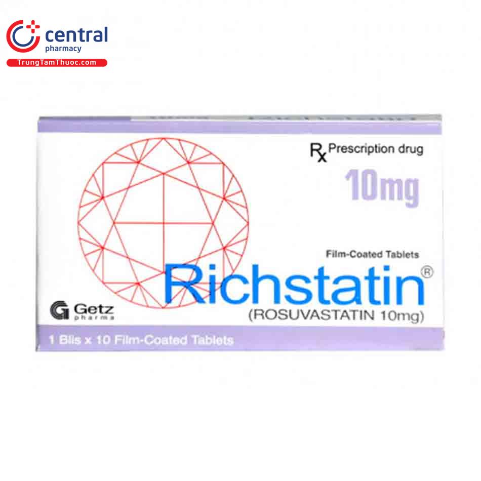 [CHÍNH HÃNG] Thuốc Richstatin 10mg - Thuốc hạ cholesterol máu