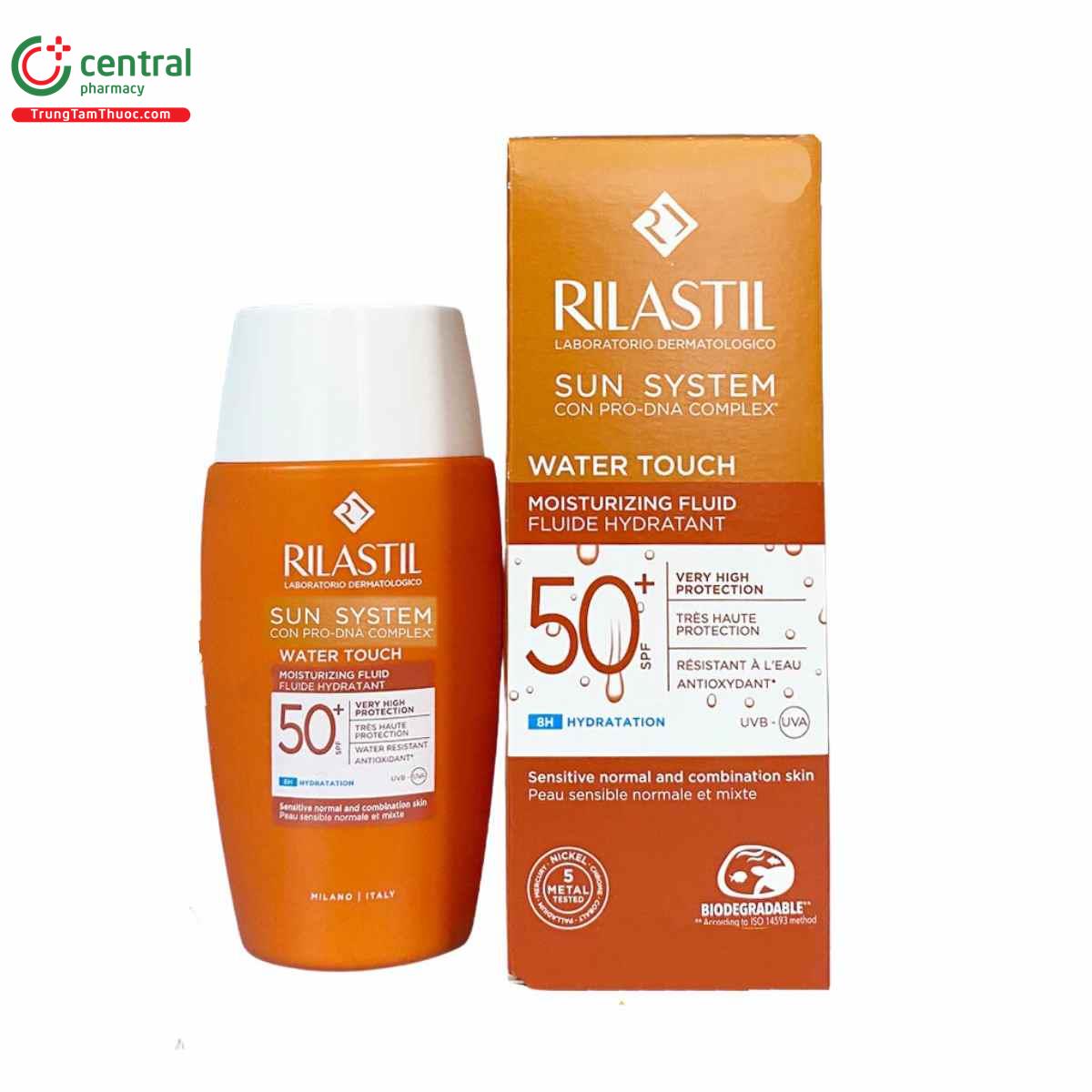 Kem chống nắng Rilastil Sun System Water Touch Moisturizing Fluid SPF 50+