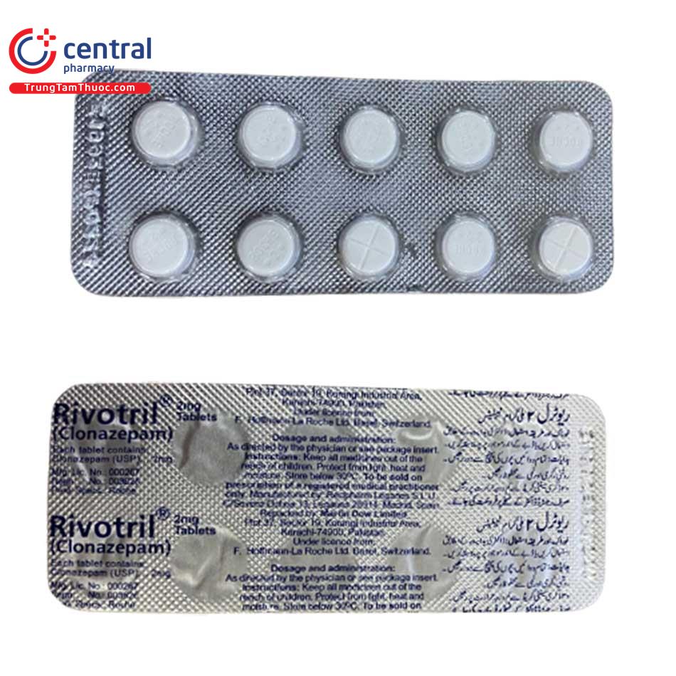 Thuốc Rivotril Pakistan (1 vỉ 10 viên) - Giảm thiểu cơn động kinh