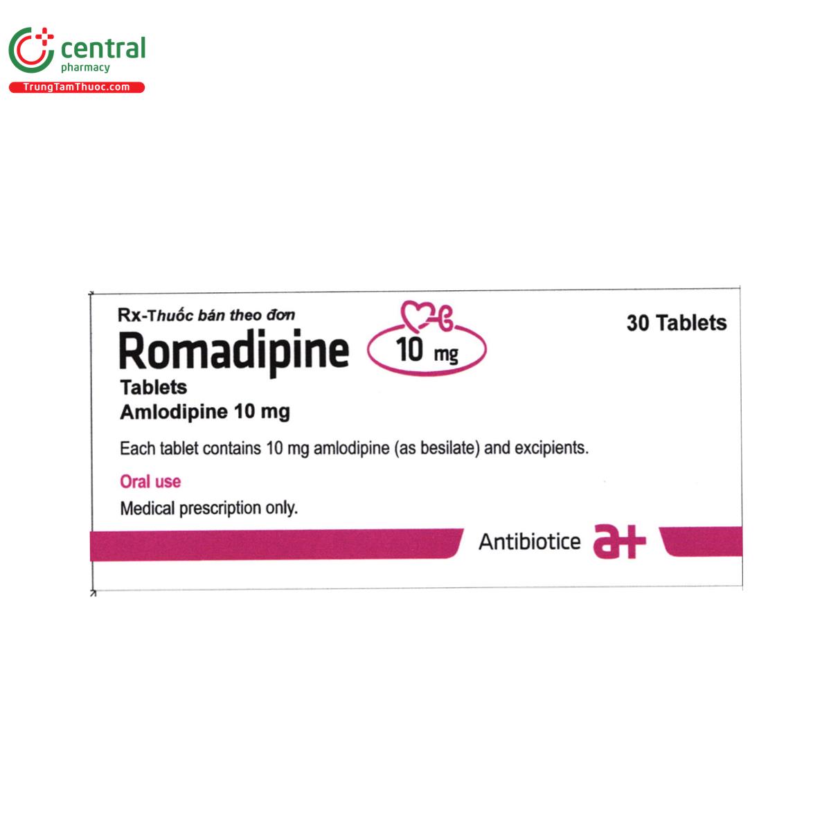 Thuốc Romadipine 10mg - Điều trị bệnh tăng huyết áp nguyên phát