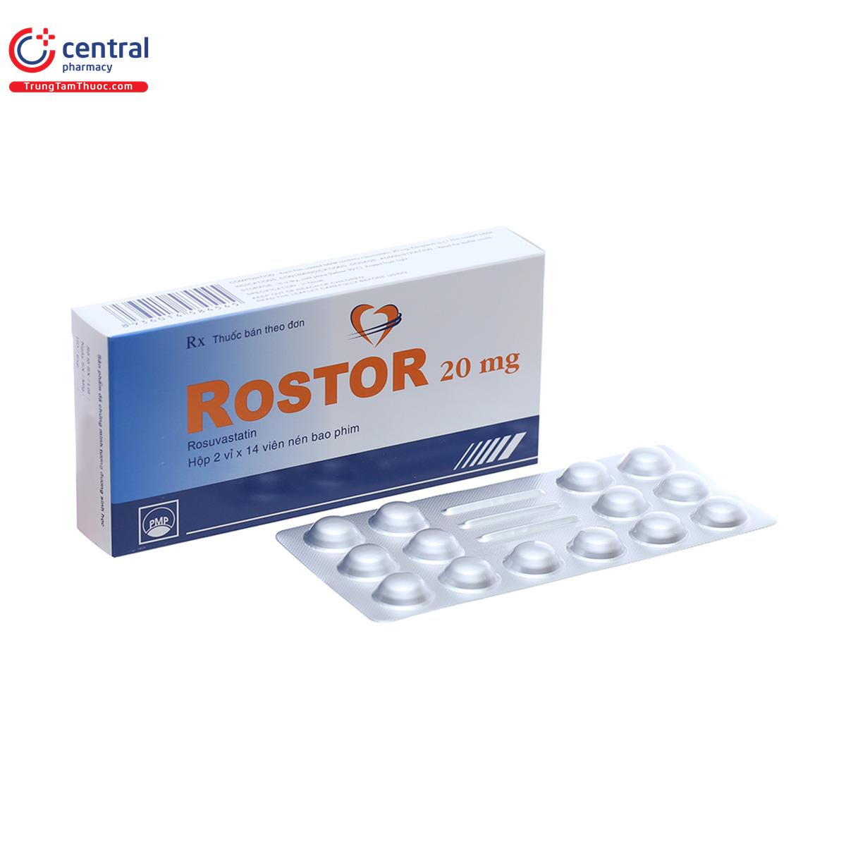 Thuốc Rostor 20mg Pymepharco giúp hạ cholesterol máu nguyên phát