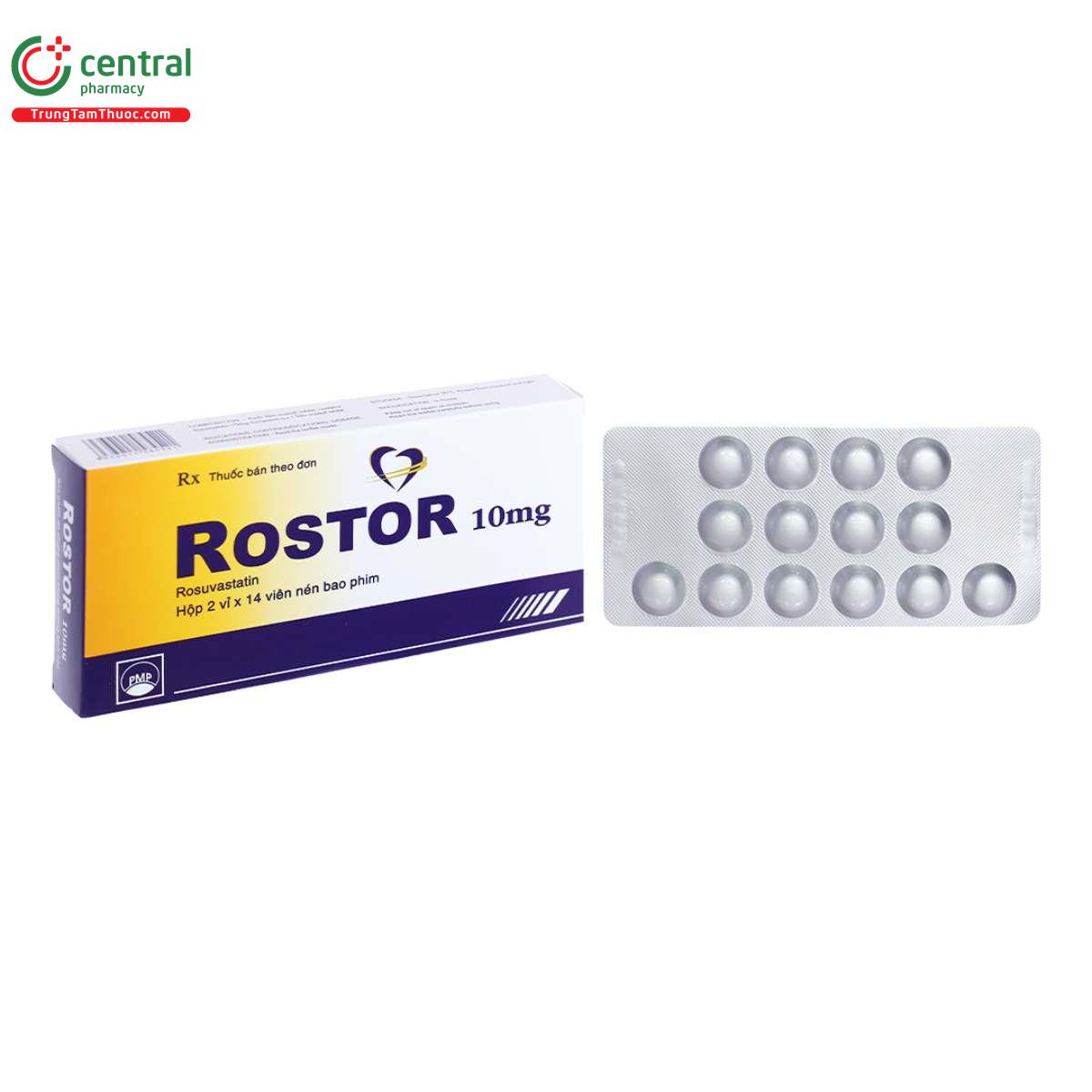 Thuốc Rostor 10mg điều trị tăng cholesterol máu nguyên phát