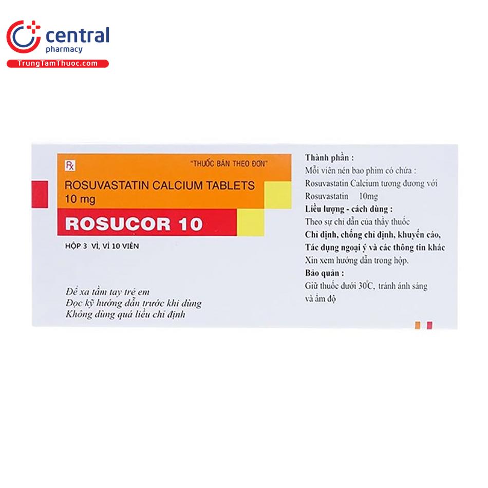 [CHÍNH HÃNG] Thuốc Rosucor 10 điều trị mỡ máu cao