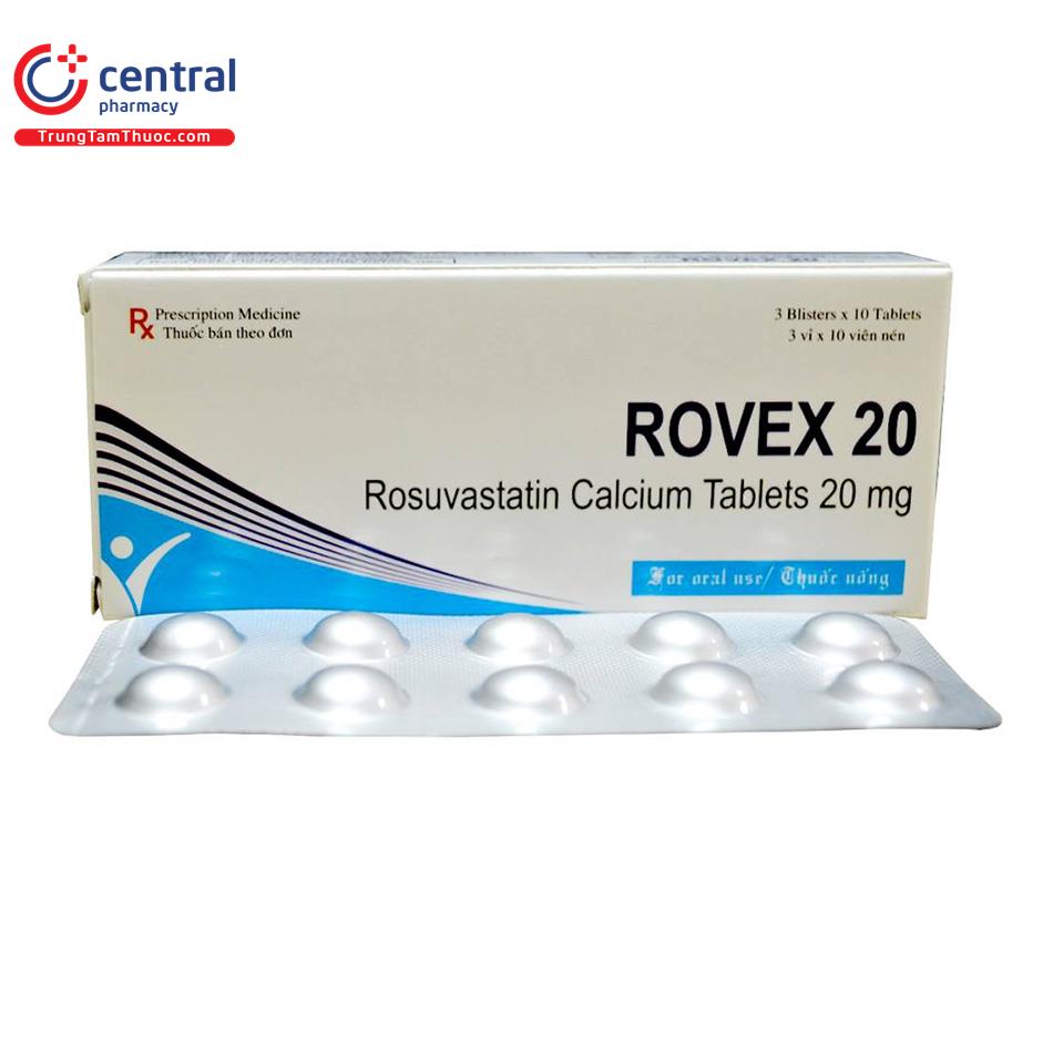 [CHÍNH HÃNG] Thuốc Rovex 20 điều trị bệnh tăng cholesterol máu