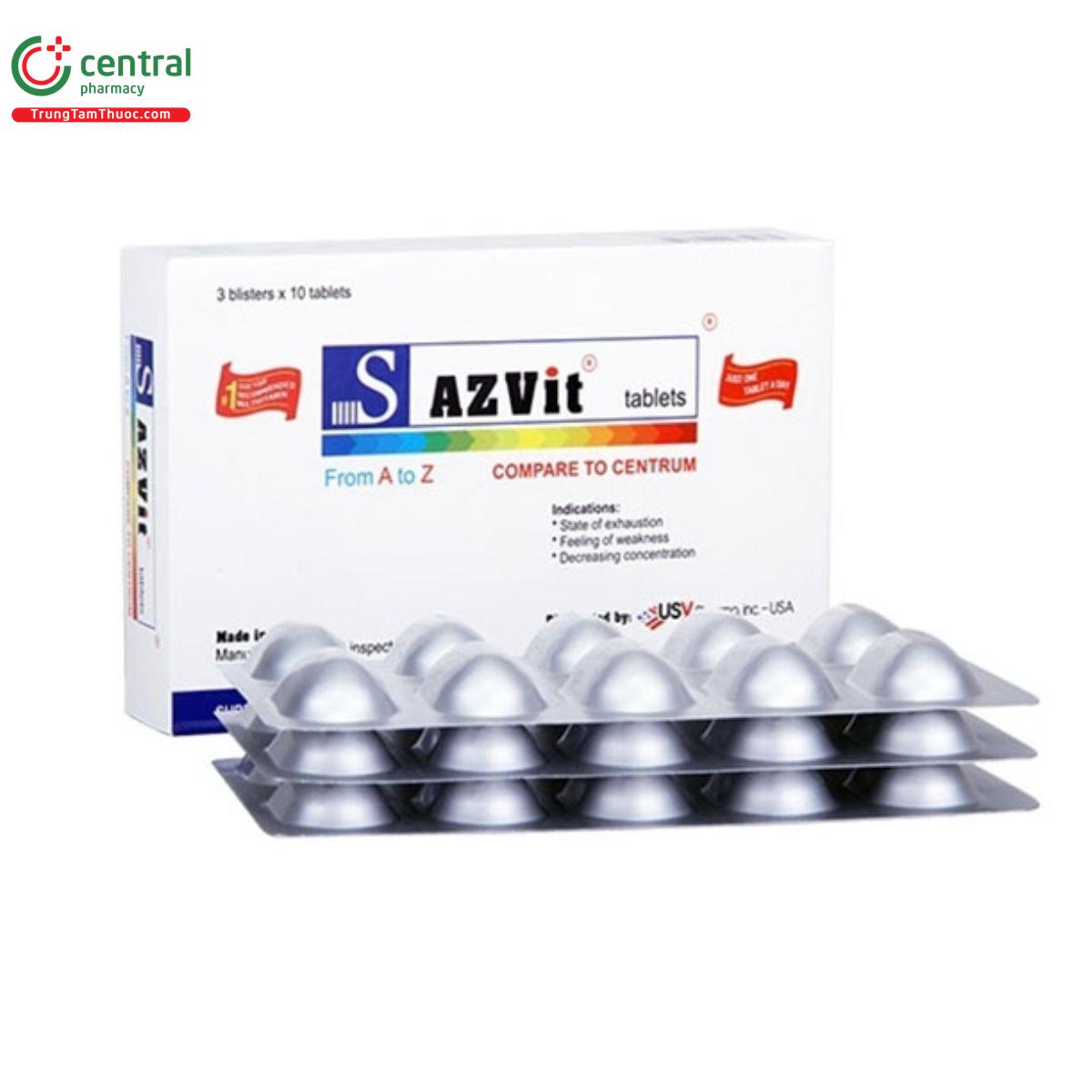 S-Azvit bổ sung vitamin, hỗ trợ tăng đề kháng, giảm suy nhược mệt mỏi
