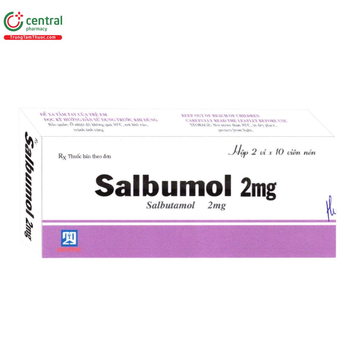 Thuốc Salbumol 2mg Nadyphar chỉ định điều trị, dự phòng cơn hen cấp