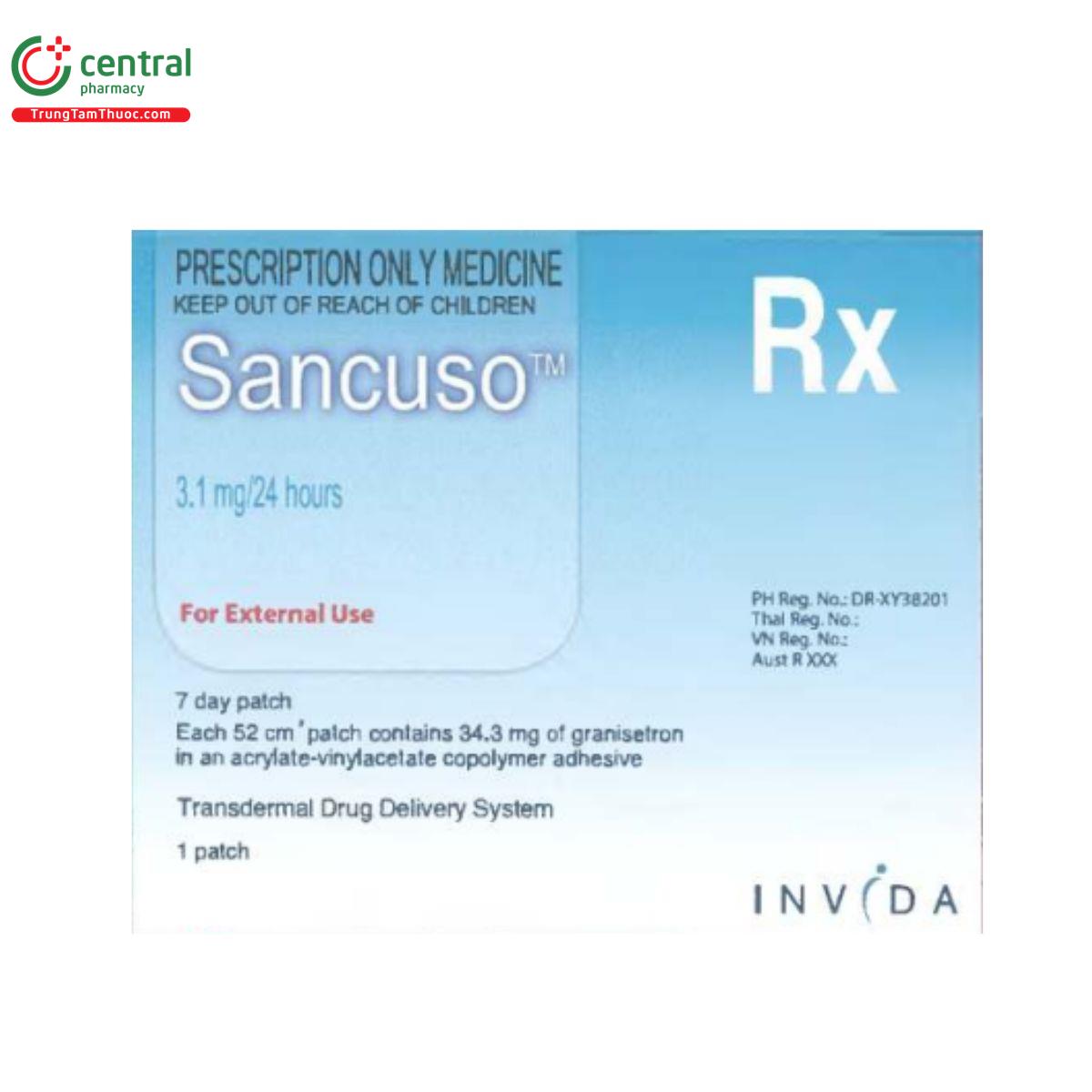 Thuốc Sancuso 34,3mg phòng ngừa buồn nôn và nôn cho người hóa trị liệu