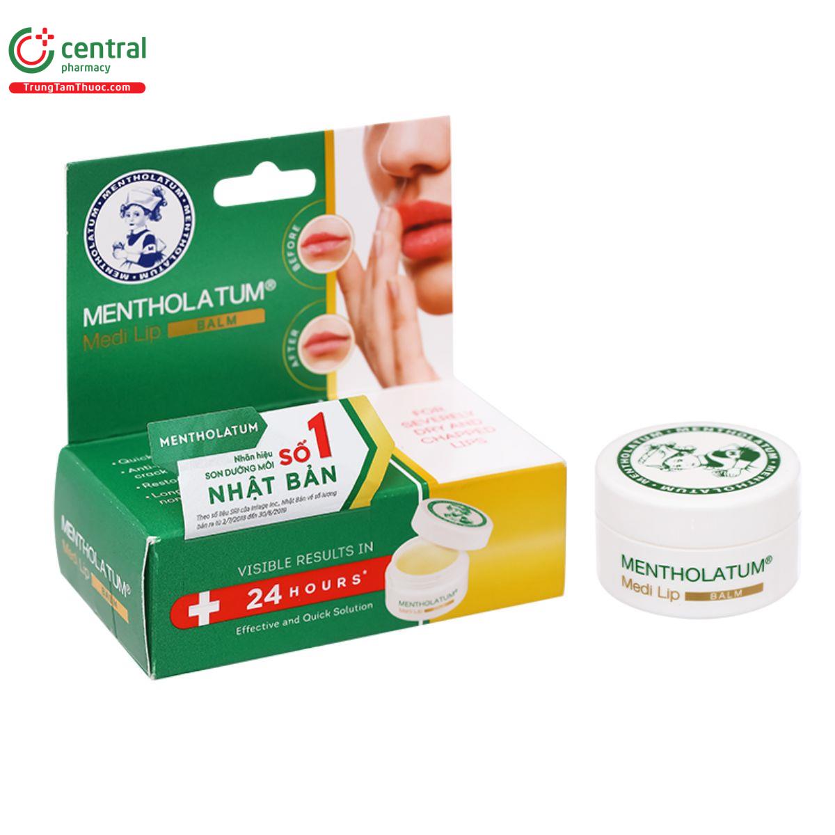 Sáp dưỡng môi Mentholatum Medi Lip Balm giúp giảm khô môi, nứt nẻ