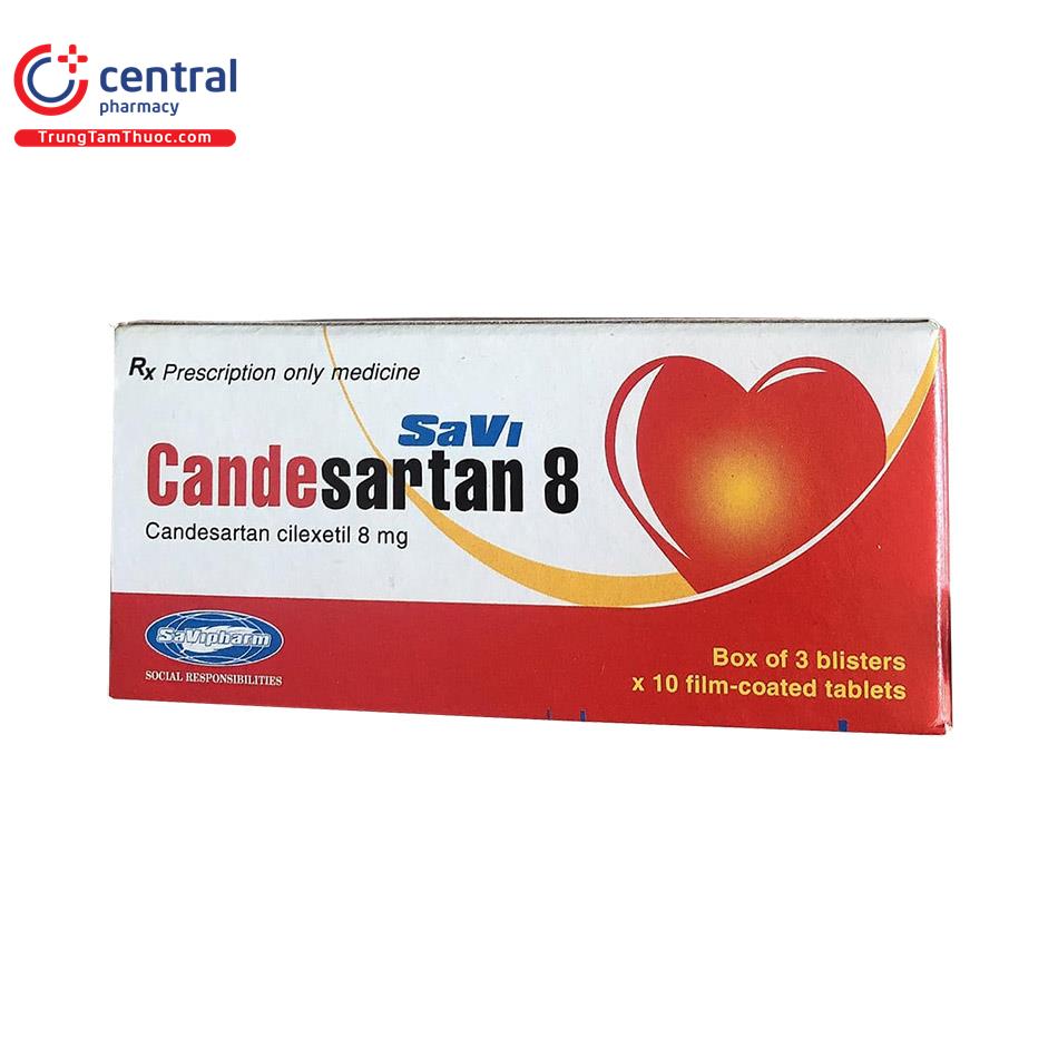 [CHÍNH HÃNG] Thuốc SaVi Candesartan 8 điều trị tăng huyết áp
