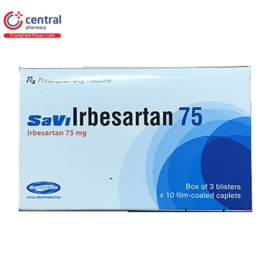 [CHÍNH HÃNG] Thuốc SaVi Irbesartan 75 điều trị tăng huyết áp