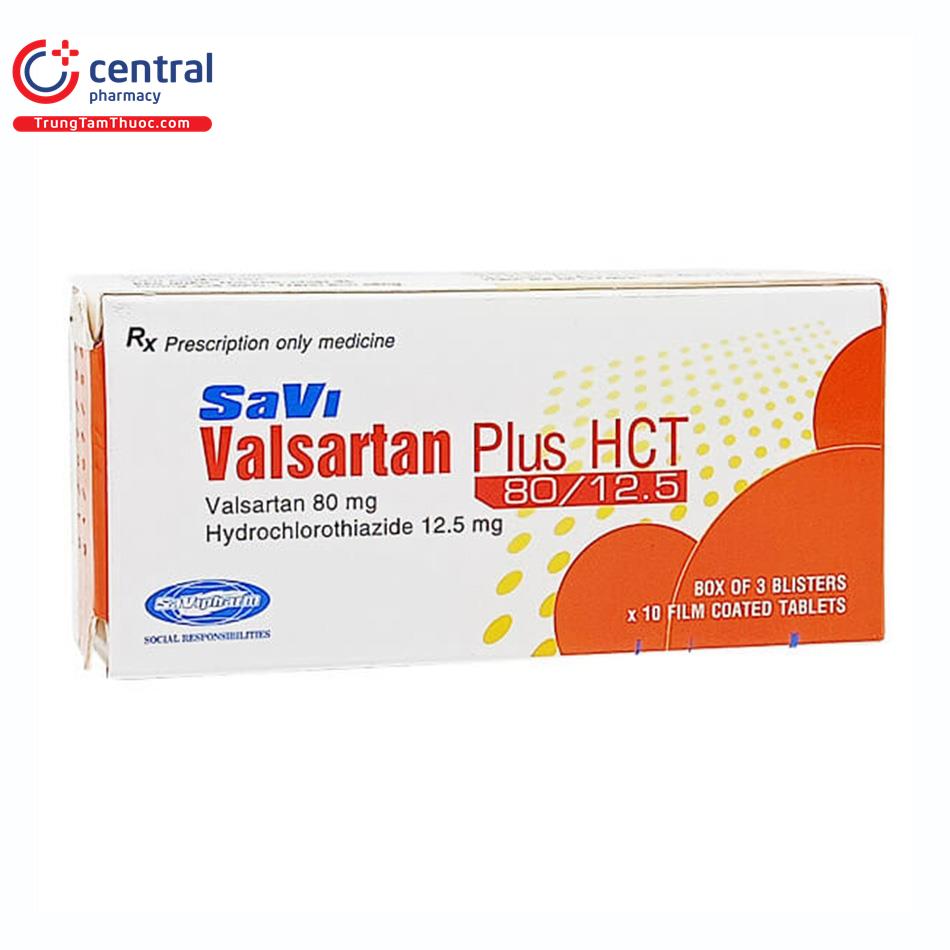 [CHÍNH HÃNG] Thuốc trị tăng huyết áp SaVi Valsartan Plus HCT 80/12.5