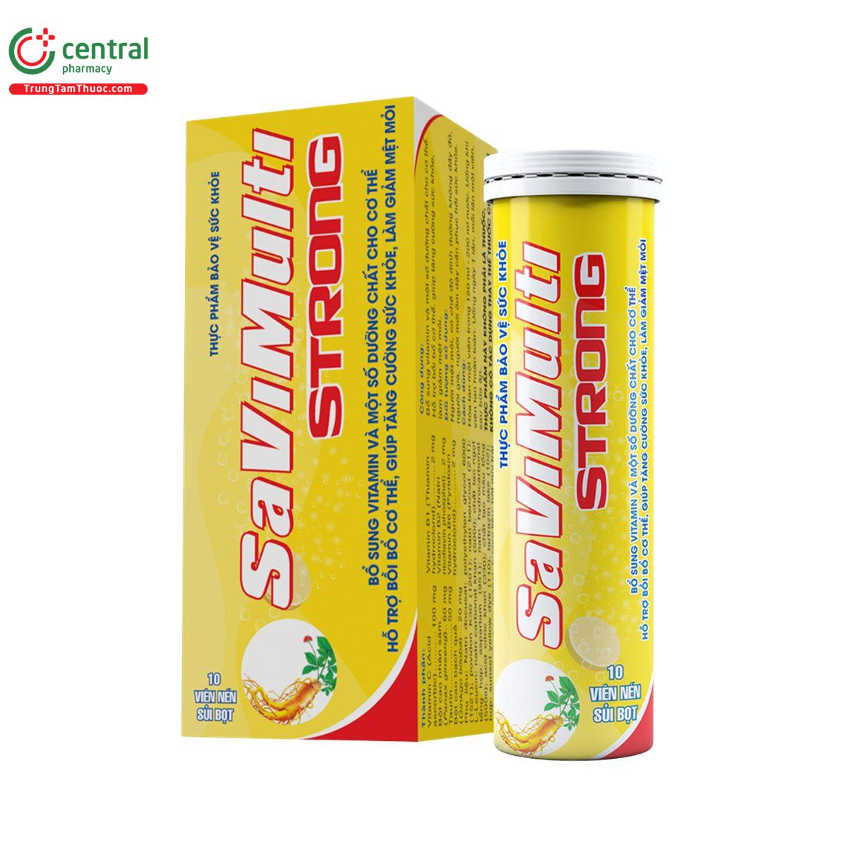 Viên sủi Savimulti Strong hỗ trợ bồi bổ cơ thể, tăng miễn dịch, giảm mệ mỏi