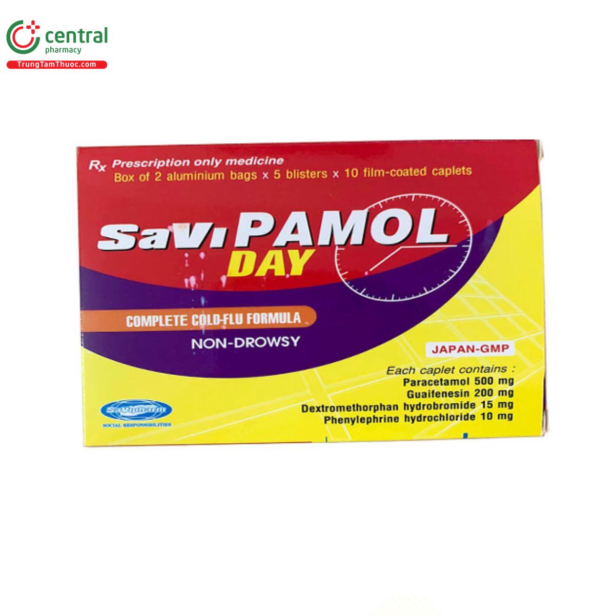 Thuốc SaViPamol Day điều trị cảm lạnh, cảm cúm, cảm sốt, dị ứng