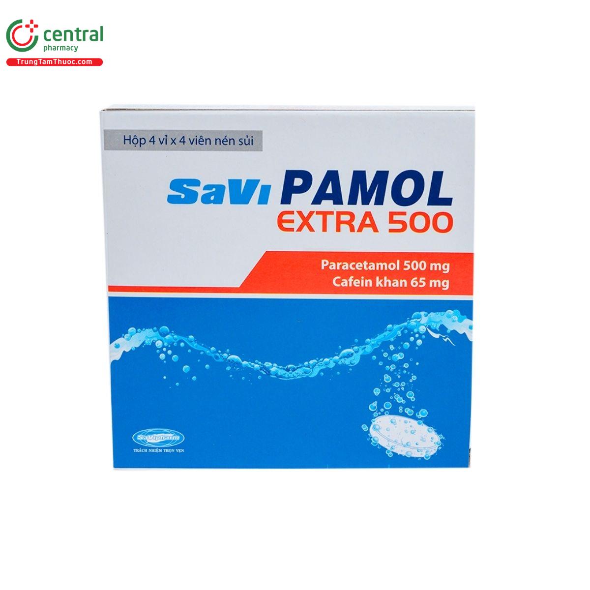Thuốc SaViPamol Extra 500 điều trị đau và hạ sốt mức độ nhẹ và vừa