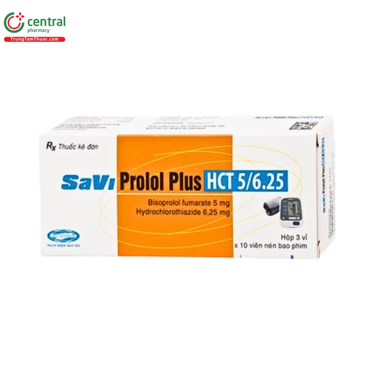 Thuốc SaviProlol Plus HCT 5/6.25 - Kiểm soát tình trạng tăng huyết áp