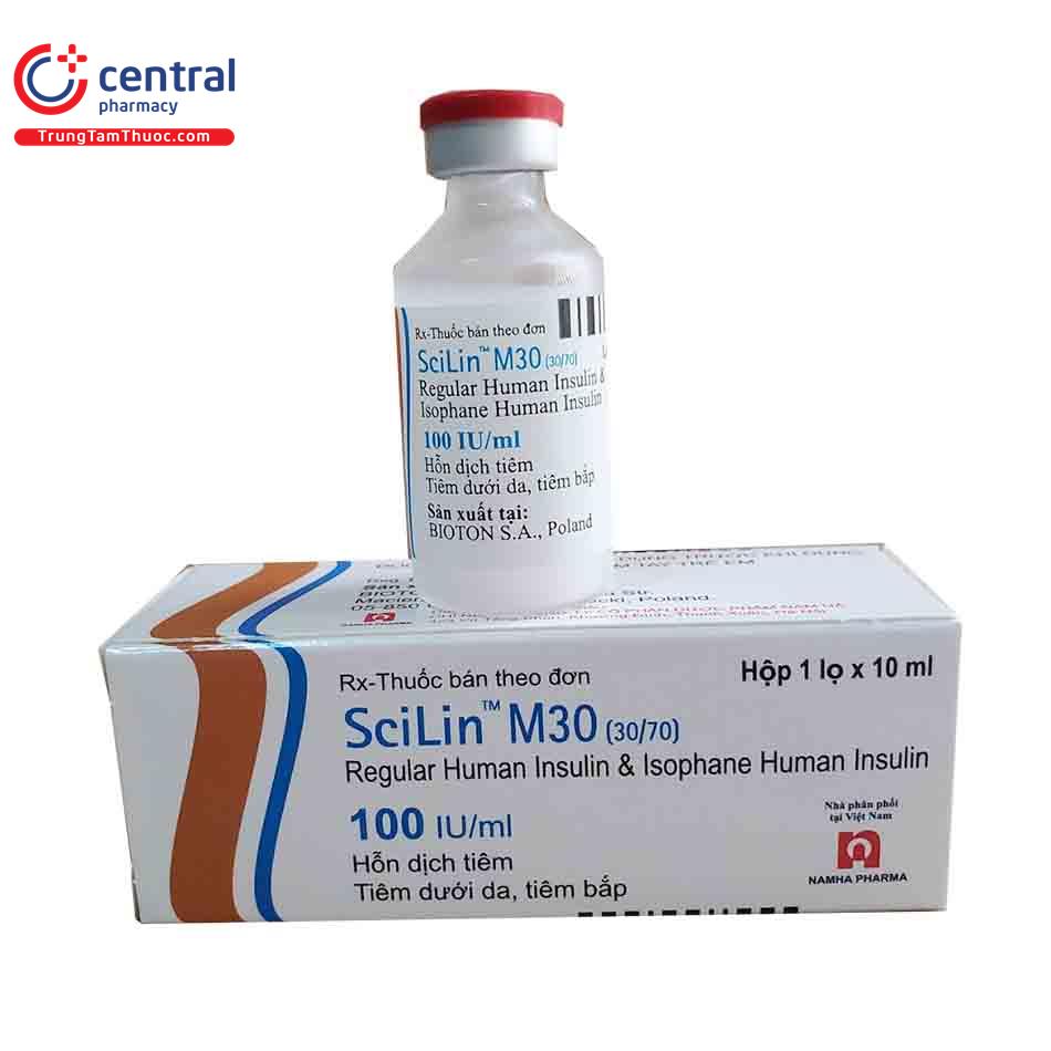 [CHÍNH HÃNG] Thuốc Scilin M30 100IU/ml 10ml - Điều trị đái tháo đường