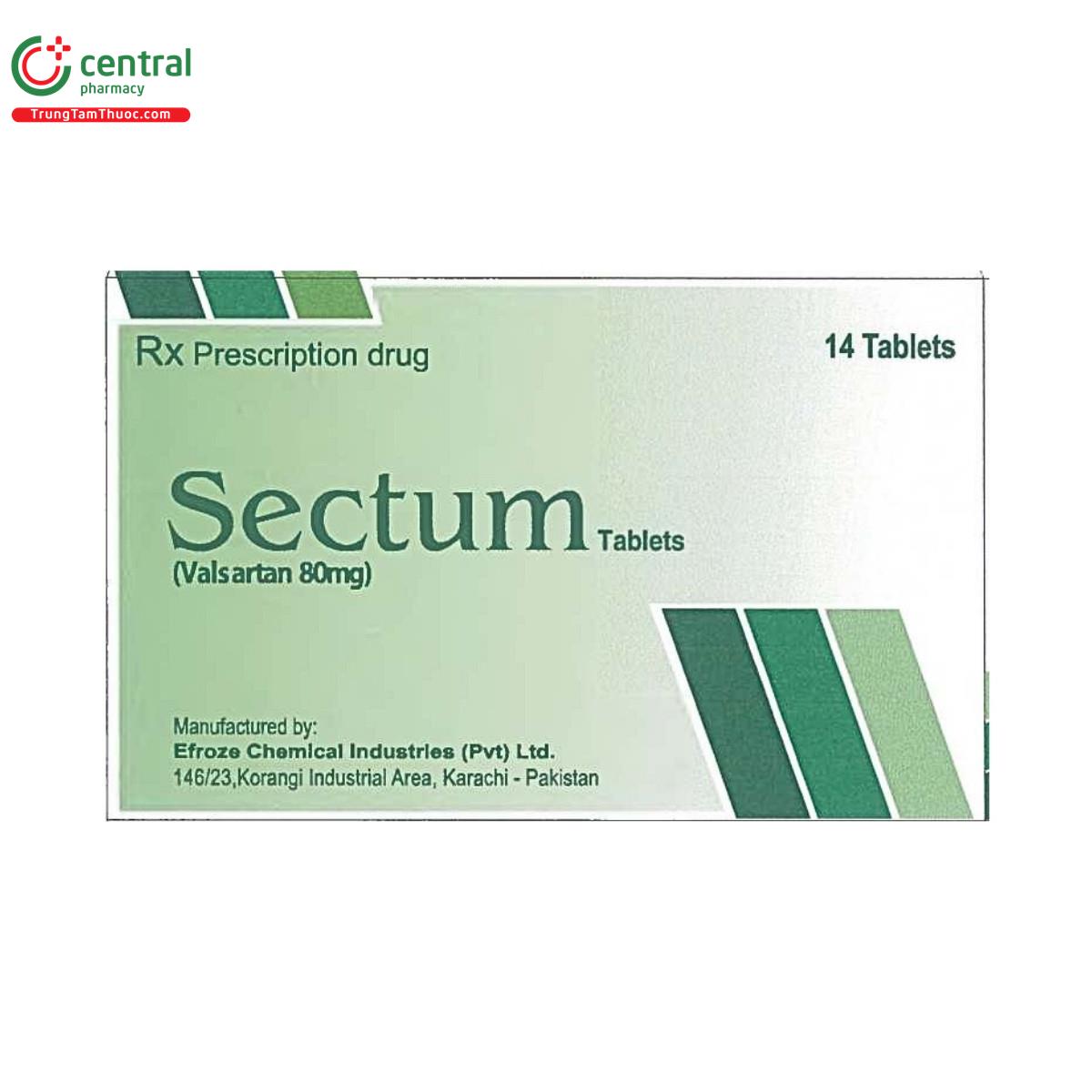 Thuốc Sectum 80mg - Điều trị tăng huyết áp, suy tim độ II-IV