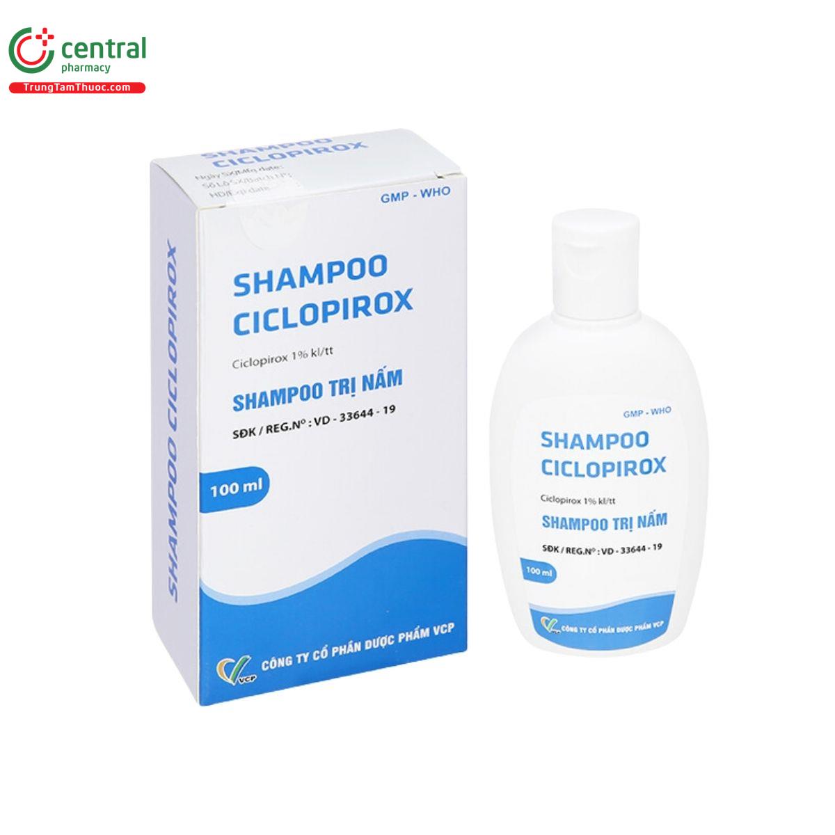 Dầu gội Shampoo Ciclopirox trị viêm da tiết bã, nấm da đầu