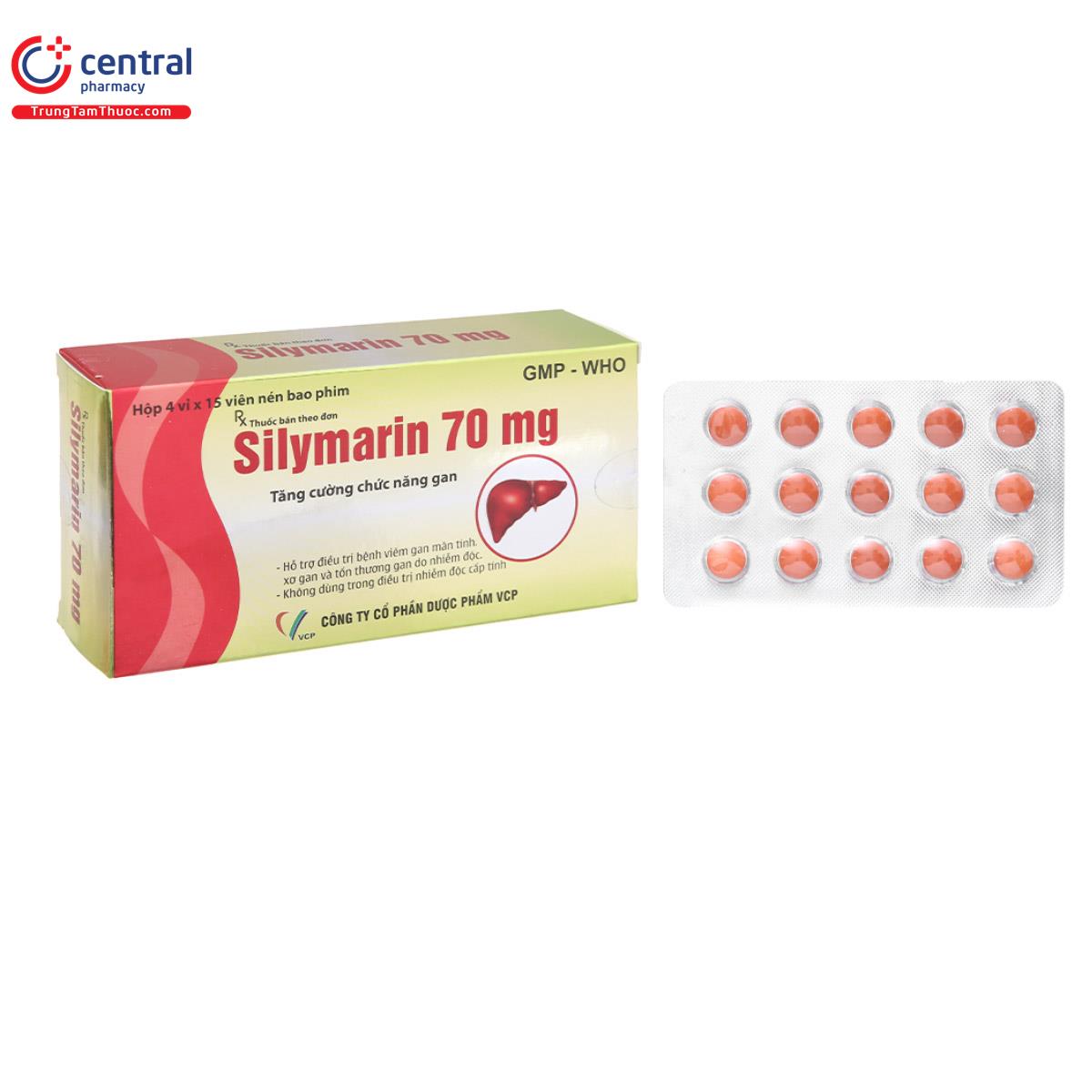 Thuốc Silymarin 70mg VCP hỗ trợ điều trị viêm gan mạn tính, xơ gan