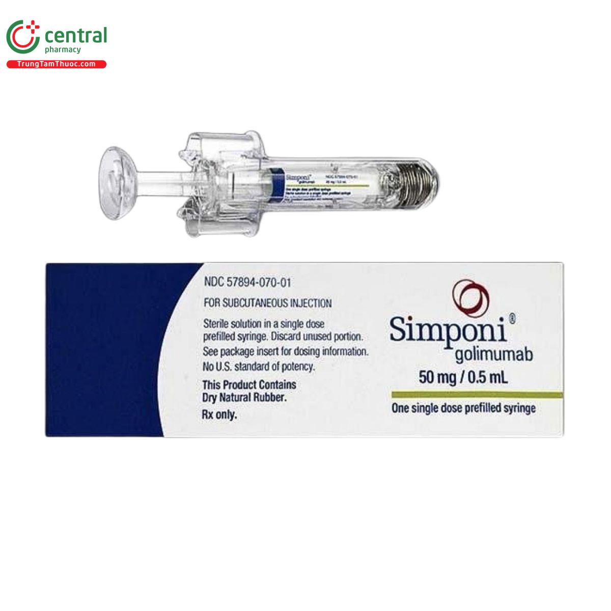 Thuốc Simponi 50mg/0.5ml điều trị viêm khớp dạng thấp, viêm khớp vảy nến
