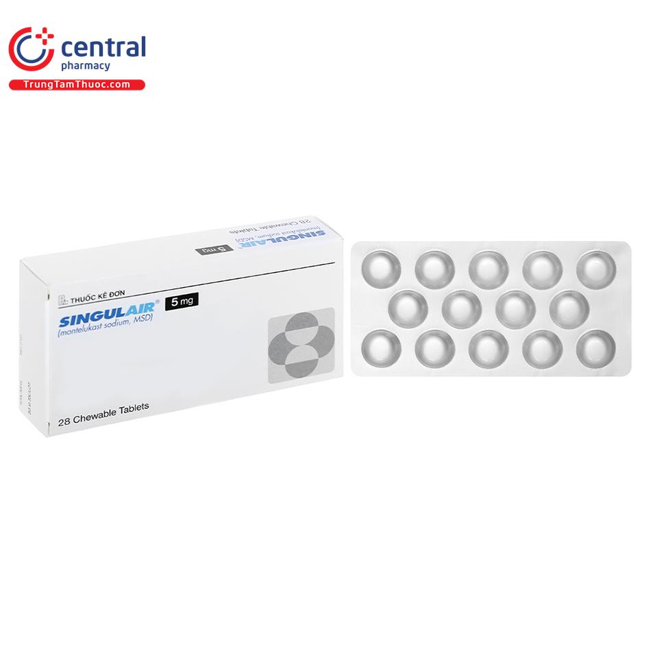 Thuốc Singulair 5mg viên nhai giúp ngăn ngừa co thắt phế quản