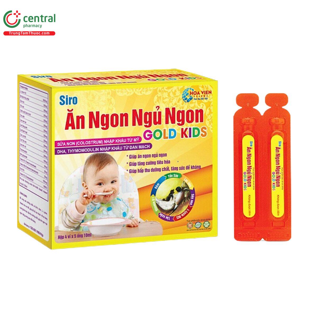 Siro Ăn Ngon Ngủ Ngon Gold Kids giảm biếng ăn, ngủ không sâu giấc