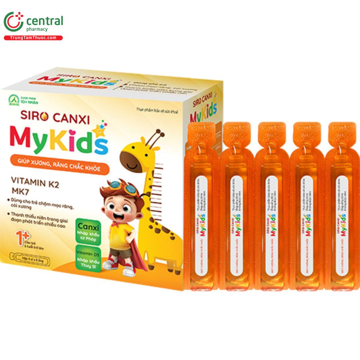 Thuốc Siro Canxi Mykids bổ sung Canxi, vitamin D3 giúp tăng chiều cao